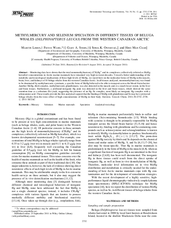(PDF) Methylmercury and selenium speciation in different tissues of ...