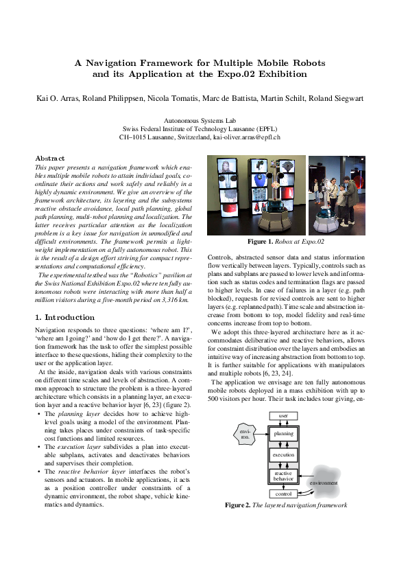 Pdf A Navigation Framework For Multiple Mobile Robots And Its