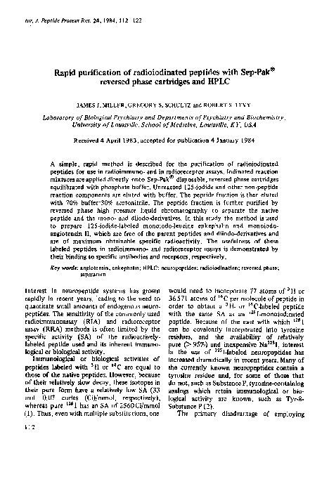 (PDF) Rapid purification of radioiodinated peptides with Sep-Pak ...