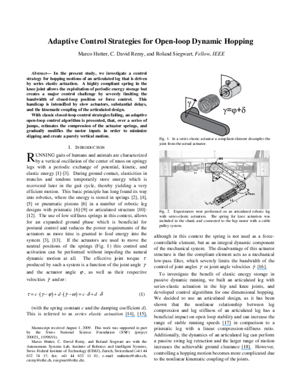 (PDF) Adaptive control strategies for open-loop dynamic hopping
