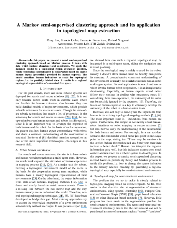 Pdf A Markov Semi Supervised Clustering Approach And Its Application