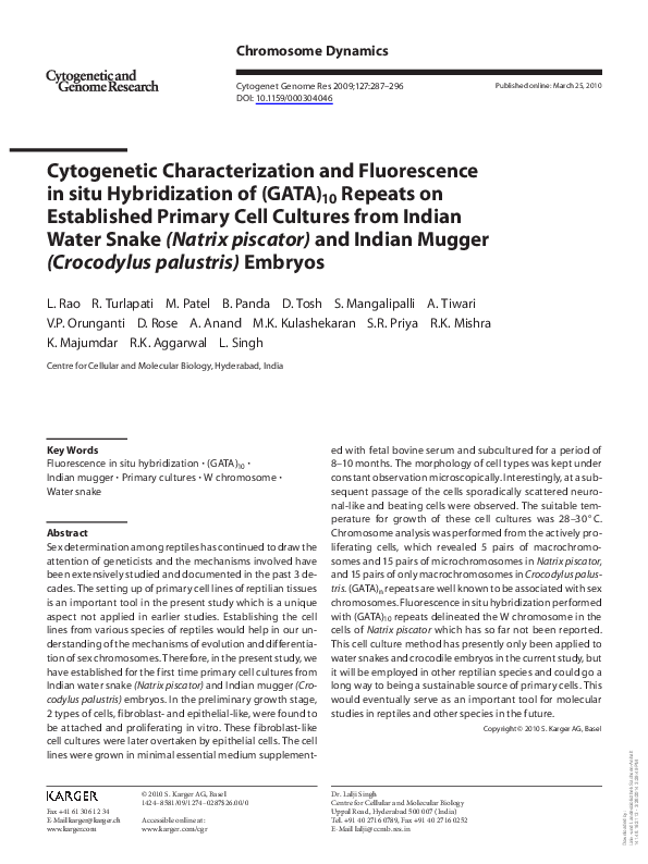 (PDF) Cytogenetic Characterization and Fluorescence in situ ...