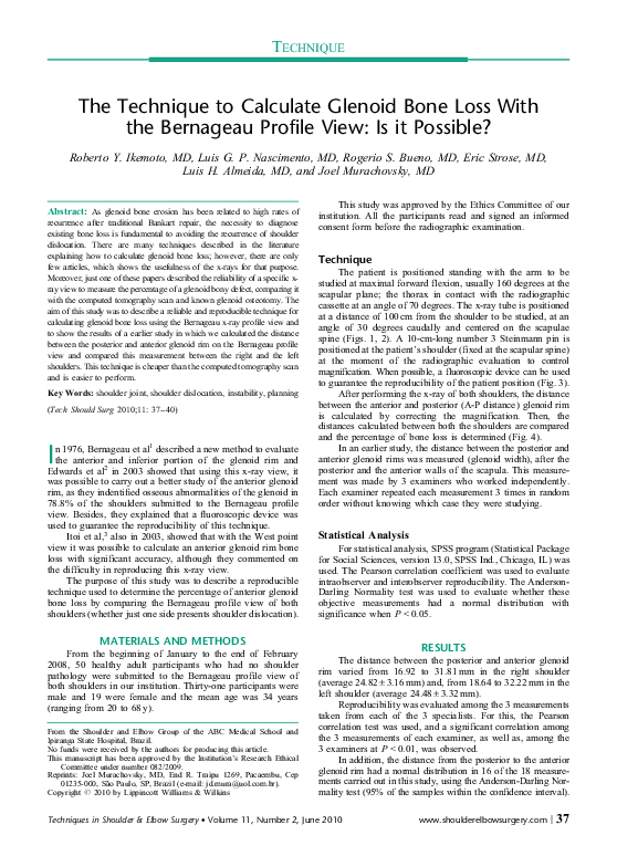 (PDF) The Technique to Calculate Glenoid Bone Loss With the Bernageau ...