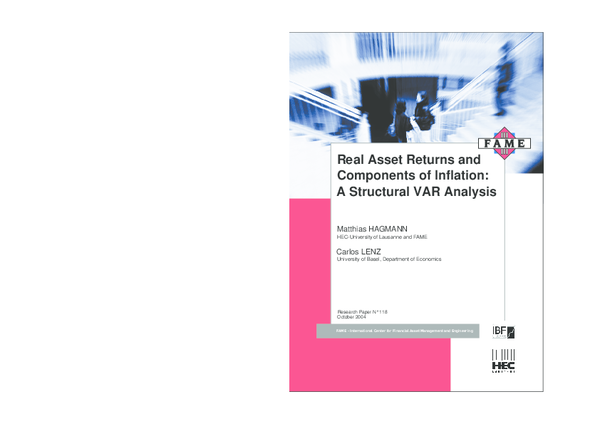 (PDF) Real Asset Returns and Components of Inflation: A Structural VAR Analysis