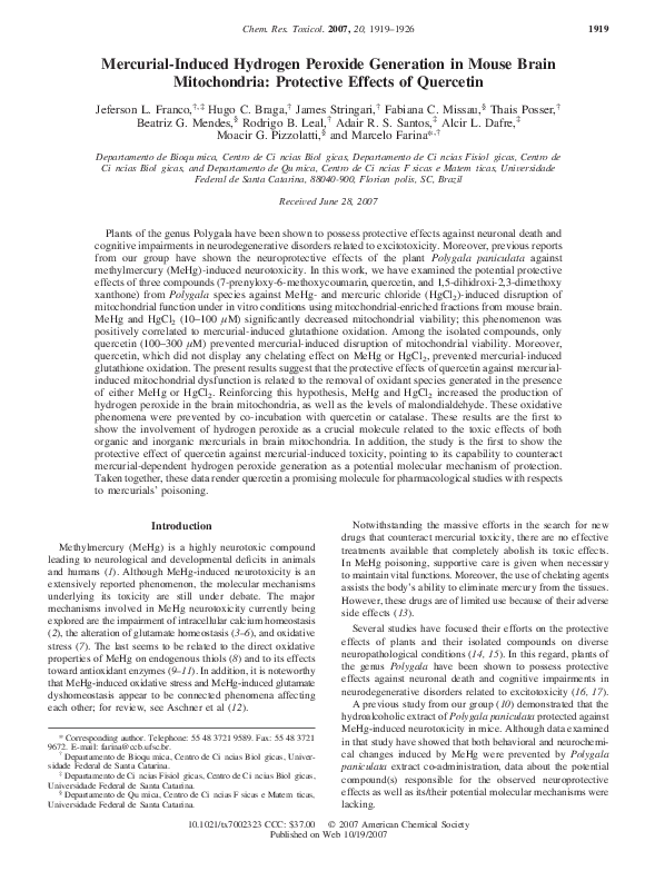 (PDF) Mercurial-Induced Hydrogen Peroxide Generation in Mouse Brain ...