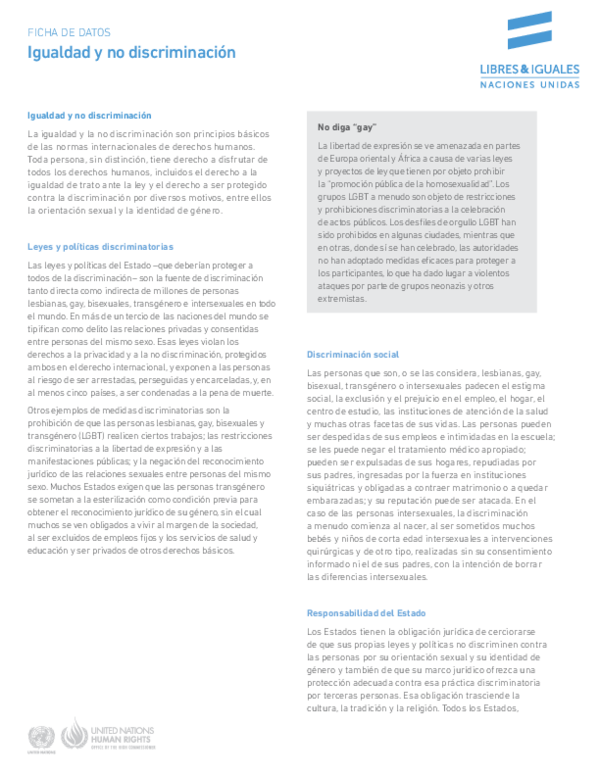 (PDF) Igualdad y no discriminación