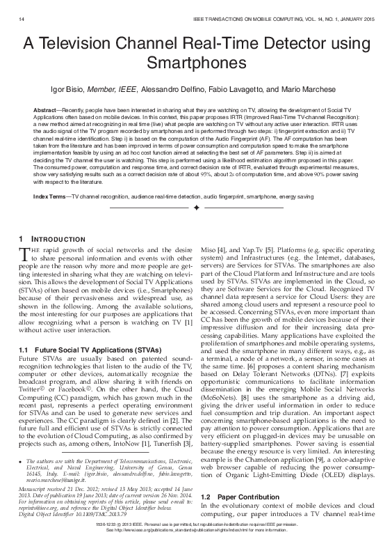 (PDF) A Television Channel Real-Time Detector using Smartphones | Mani ...