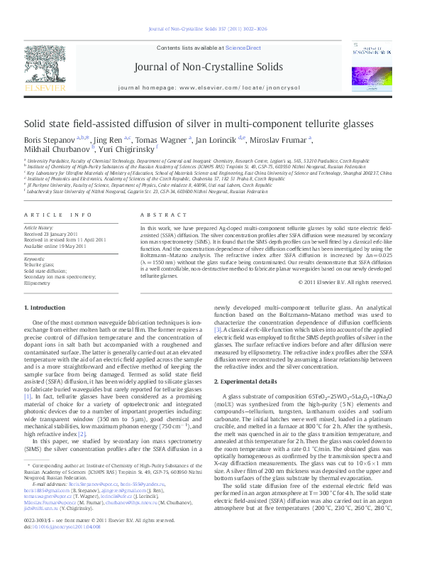 (PDF) Solid state field-assisted diffusion of silver in multi-component ...