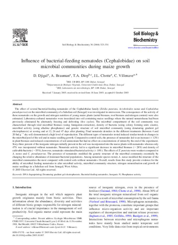 (PDF) Influence of bacterial-feeding nematodes (Cephalobidae) on soil ...
