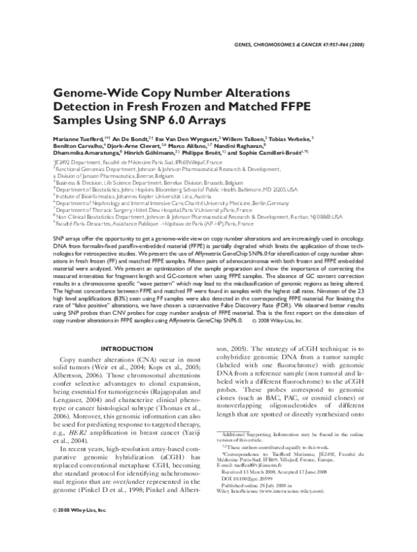 (PDF) Genome-wide copy number alterations detection in fresh frozen and matched FFPE samples ...
