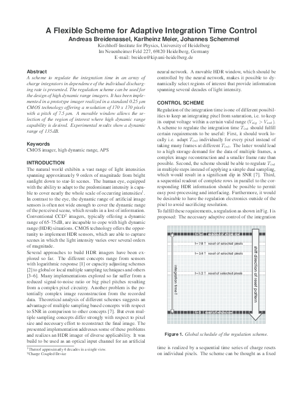 (PDF) A flexible scheme for adaptive integration time control