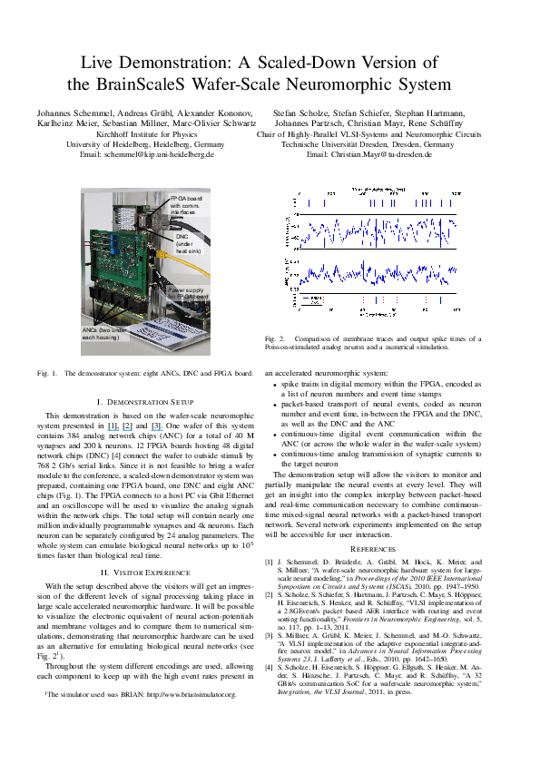 (PDF) Live demonstration: A scaled-down version of the BrainScaleS ...