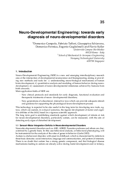 (PDF) Neuro-developmental engineering: Towards early diagnosis of neuro ...