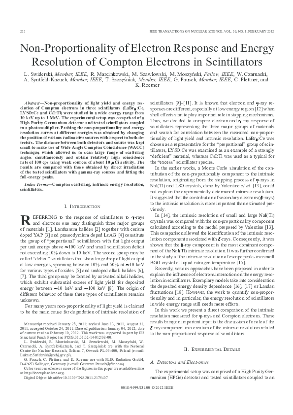 Pdf The Assessment Of Geometrical Effects On Compton Profile