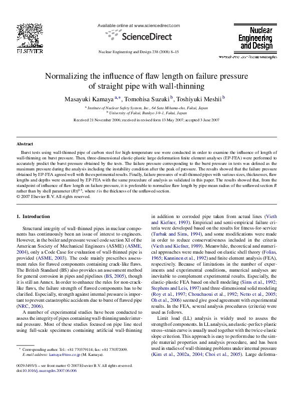 (PDF) Normalizing the influence of flaw length on failure pressure of ...