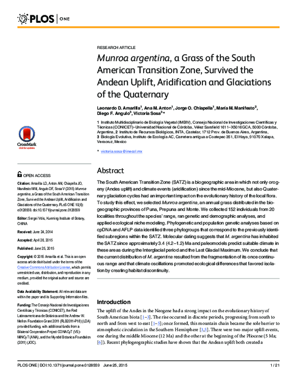 (PDF) Munroa argentina, a Grass of the South American Transition Zone ...