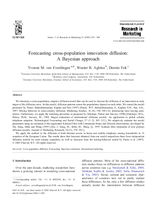 (PDF) Forecasting cross-population innovation diffusion: A Bayesian approach