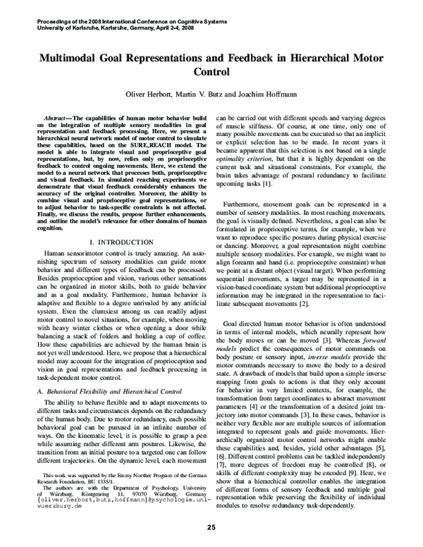 (PDF) Multimodal goal representations and feedback in hierarchical ...
