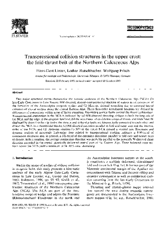 (PDF) Transpressional collision structures in the upper crust: the fold ...