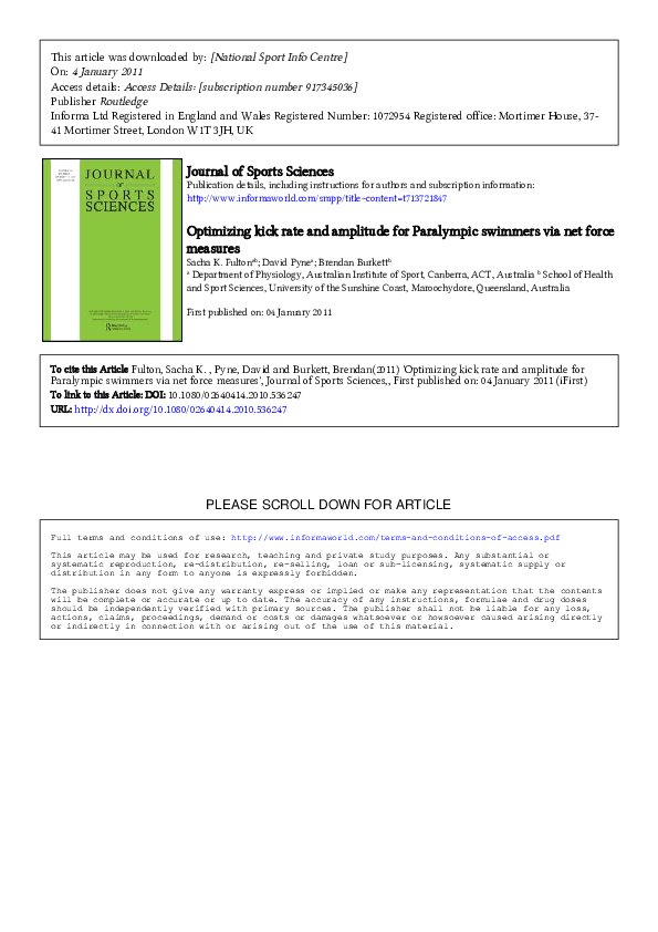 (PDF) Quantifying freestyle kick-count and kick-rate patterns in ...