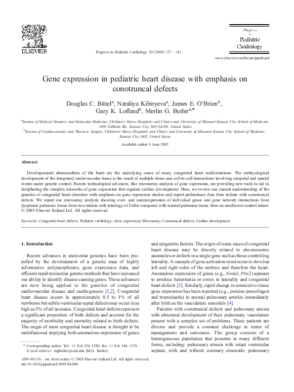 (PDF) Gene expression in pediatric heart disease with emphasis on ...