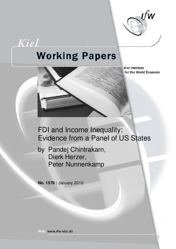 (PDF) FDI and income inequality: Evidence from a panel of US states