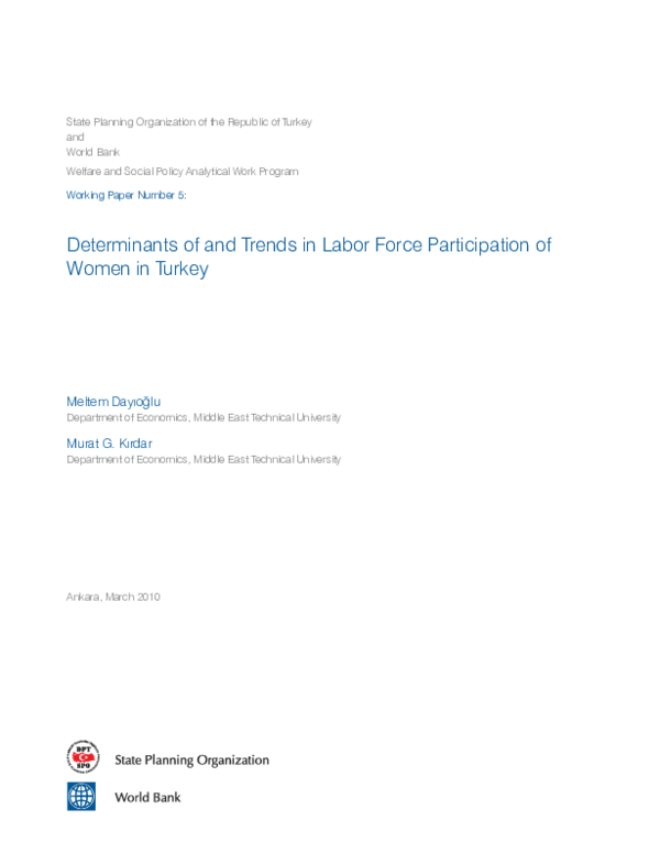 (PDF) Determinants of and Trends in Labor Force Participation of Women ...