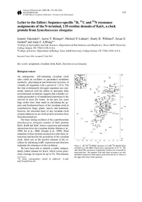 (PDF) Sequence specific 1H, 13C and 15N resonance assignments of a calmodulin-like calcium ...