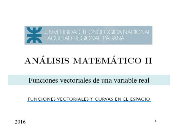 (PDF) Funciones vectoriales de una variable real