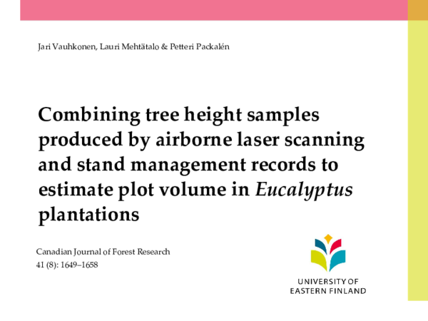 (PDF) Combining tree height samples produced by airborne laser scanning and stand management ...