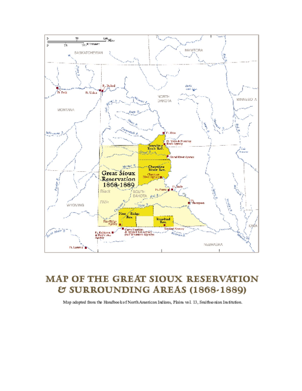 (PDF) MAP OF THE GREAT SIOUX RESERVATION & SURROUNDING AREAS (1868-1889