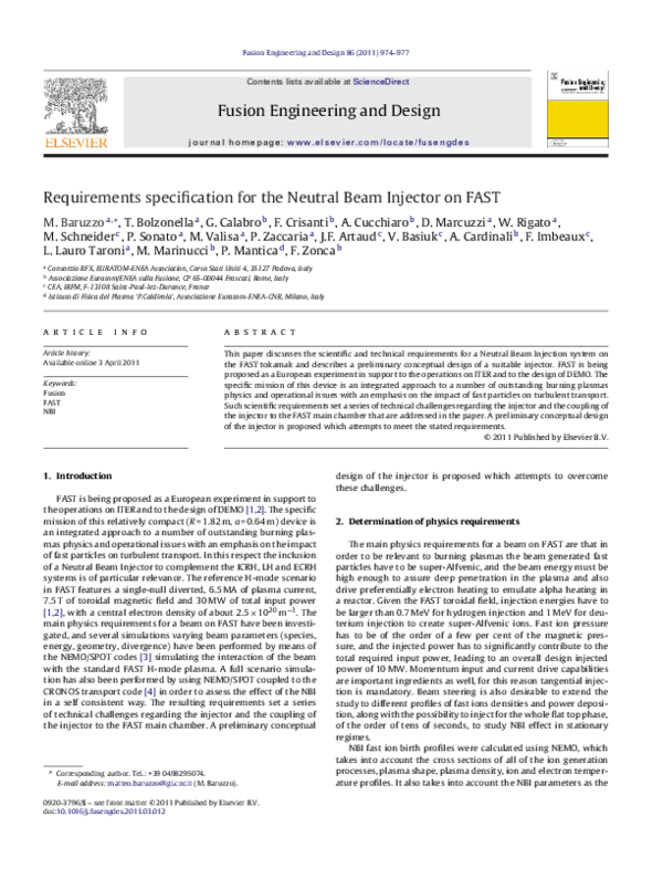 (PDF) Requirements specification for the Neutral Beam Injector on FAST