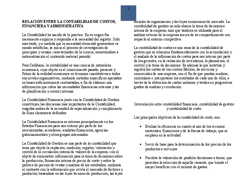 (DOC) RELACIÓN ENTRE LA CONTABILIDAD DE COSTOS, FINANCIERA Y ADMINISTRATIVA