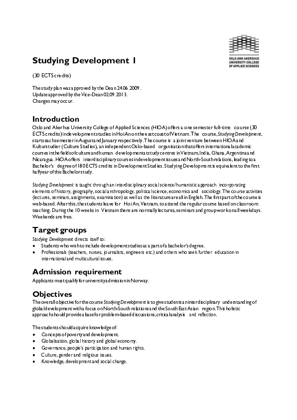 (PDF) Studying Development 1