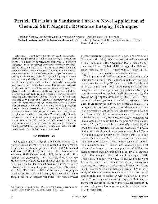 (PDF) Particle filtration in sandstone cores: a novel application of ...