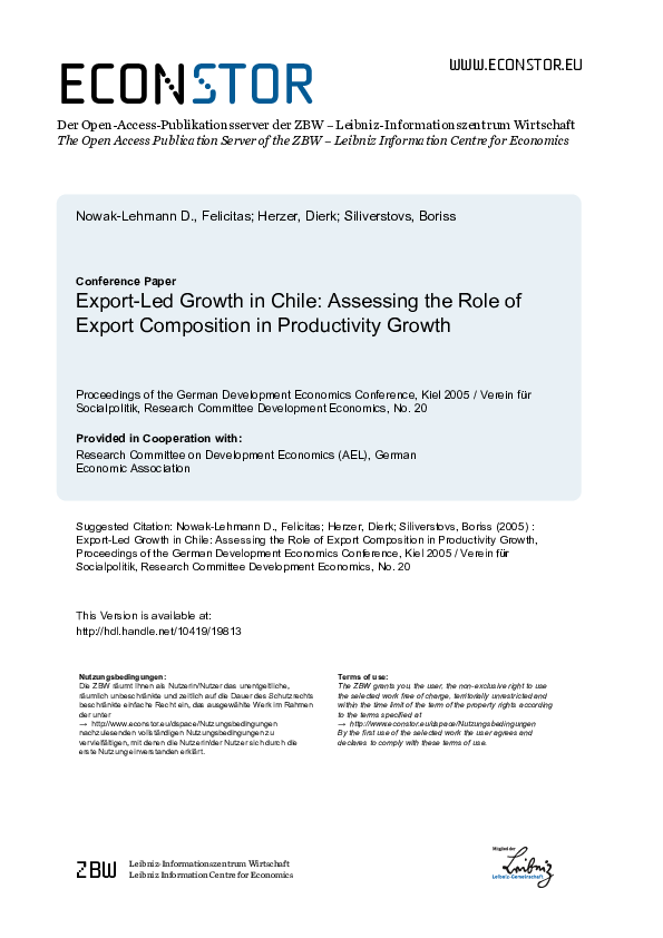 (PDF) EXPORT-LED GROWTH IN CHILE: ASSESSING THE ROLE OF EXPORT ...