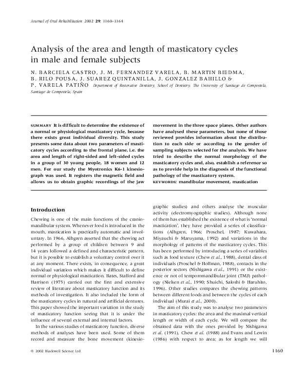 (PDF) Analysis of the area and length of masticatory cycles in male and ...