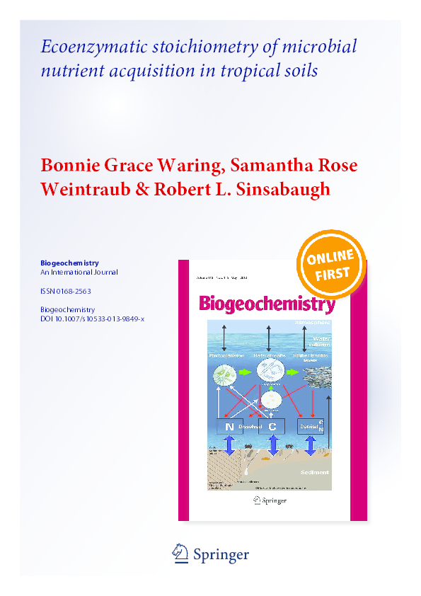 (PDF) Ecoenzymatic stoichiometry of microbial nutrient acquisition in tropical soils