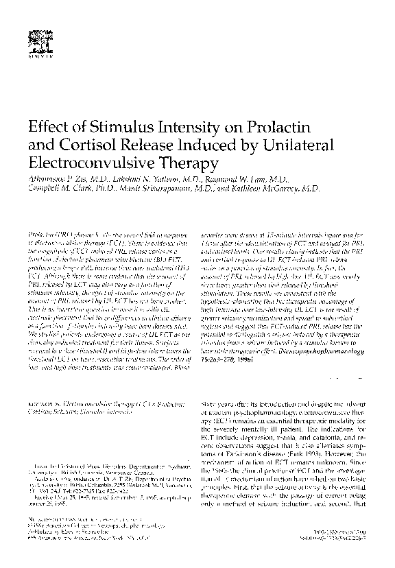(PDF) Effect of Stimulus Intensity on Prolactin and Cortisol Release ...