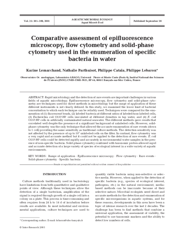 (PDF) Comparative assessment of epifluorescence microscopy, flow ...