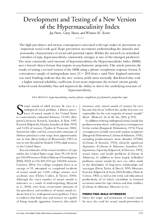 (PDF) Development and Testing of a New Version of the Hypermasculinity ...