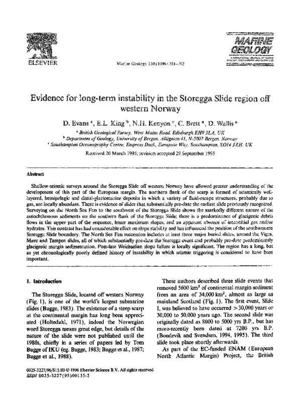 (PDF) Evidence for long-term instability in the Storegga Slide region ...