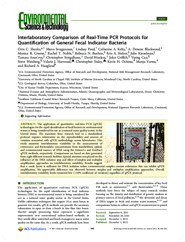 (PDF) Interlaboratory Comparison of Real-Time PCR Protocols for ...