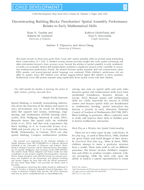 (PDF) Deconstructing Building Blocks: Preschoolers' Spatial Assembly ...
