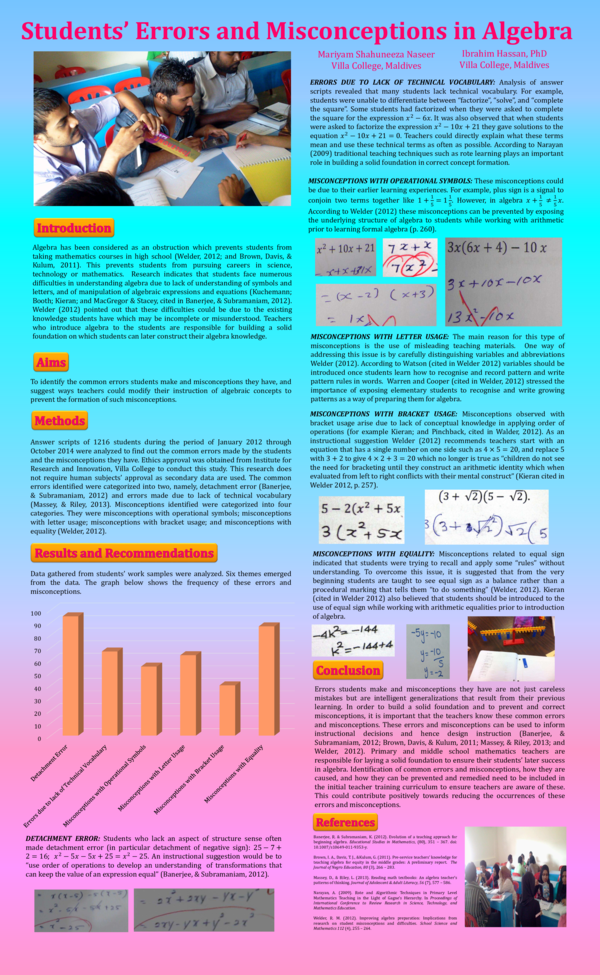 (PDF) Errors and Misconceptions in Algebra