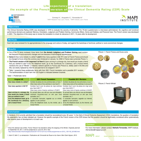(PDF) MAPI - Poster ISOQOL2001- Life-expectancy-FINAL | Catherine ...