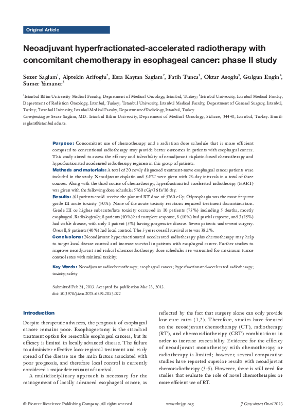(PDF) Neoadjuvant hyperfractionated-accelerated radiotherapy with concomitant chemotherapy in ...