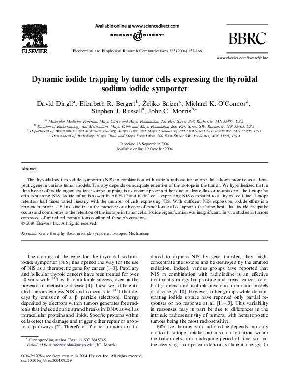 (PDF) Dynamic iodide trapping by tumor cells expressing the thyroidal ...