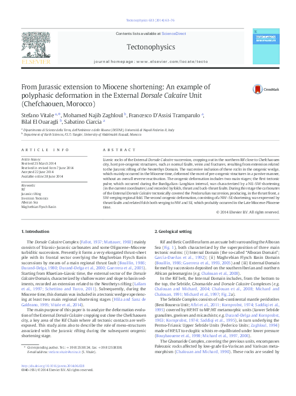 (PDF) From Jurassic extension to Miocene shortening: An example of ...