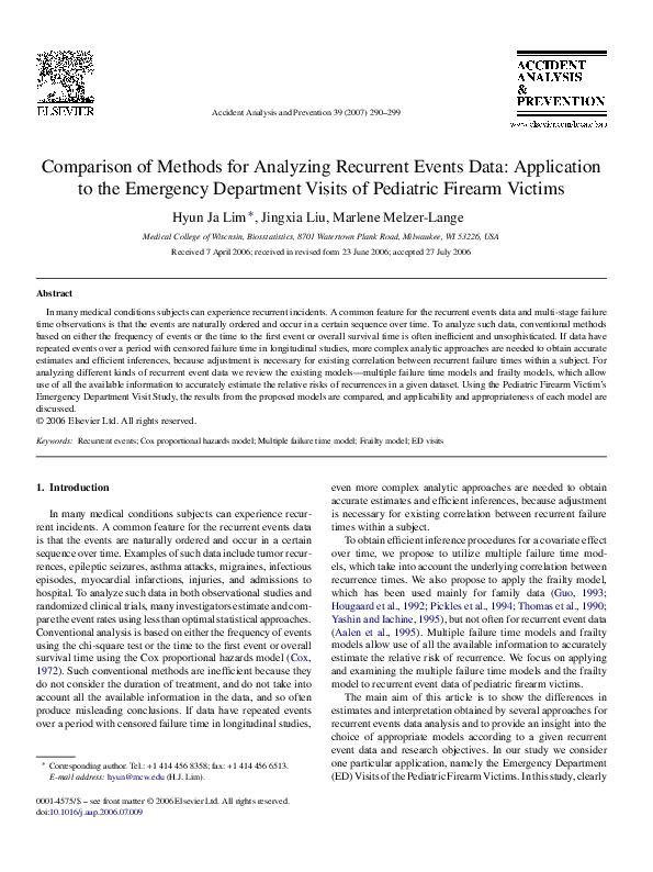 incidence rate recurrent events